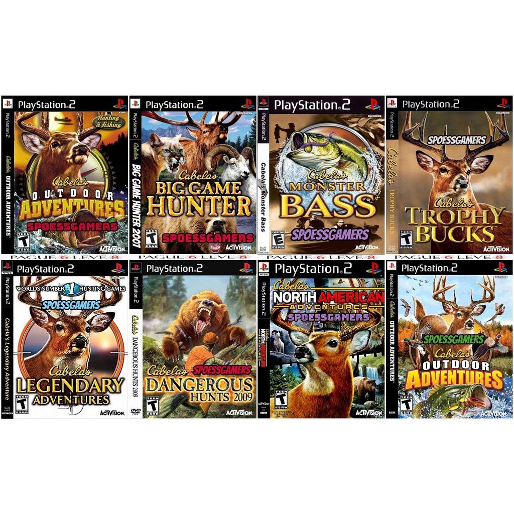 Cabela's Ps2 Coleção 2 (8 Dvds) Patch Pague 6 Carta | Shopee Brasil