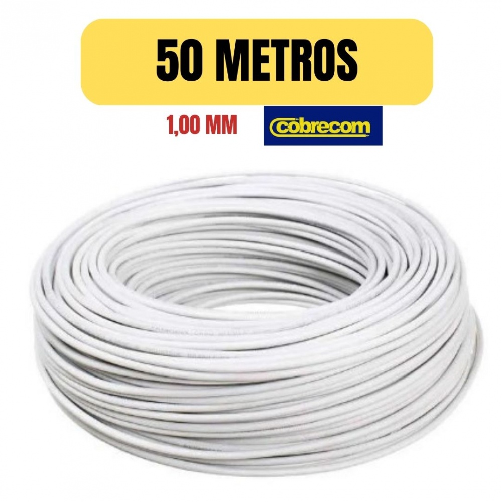 CABO ELETRICO FLEXIVEL 1MM BRANCO 50 METRO COBRECOM IMETRO Shopee Brasil