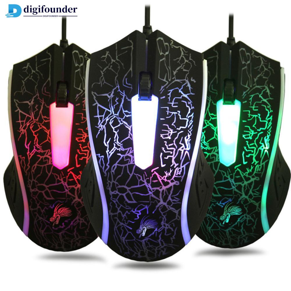 DIGIFOUNDER Rato De Jogo De Computador LED Colorido Profissional Ultra ...