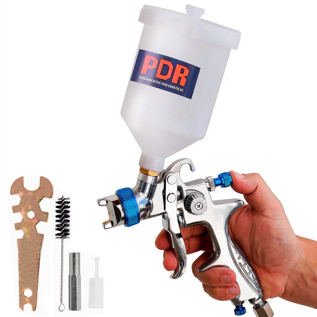 Pistola Pintura PDR PRO-530 HVLP Gravidade 600ml Bico 1,3mm | Shopee Brasil
