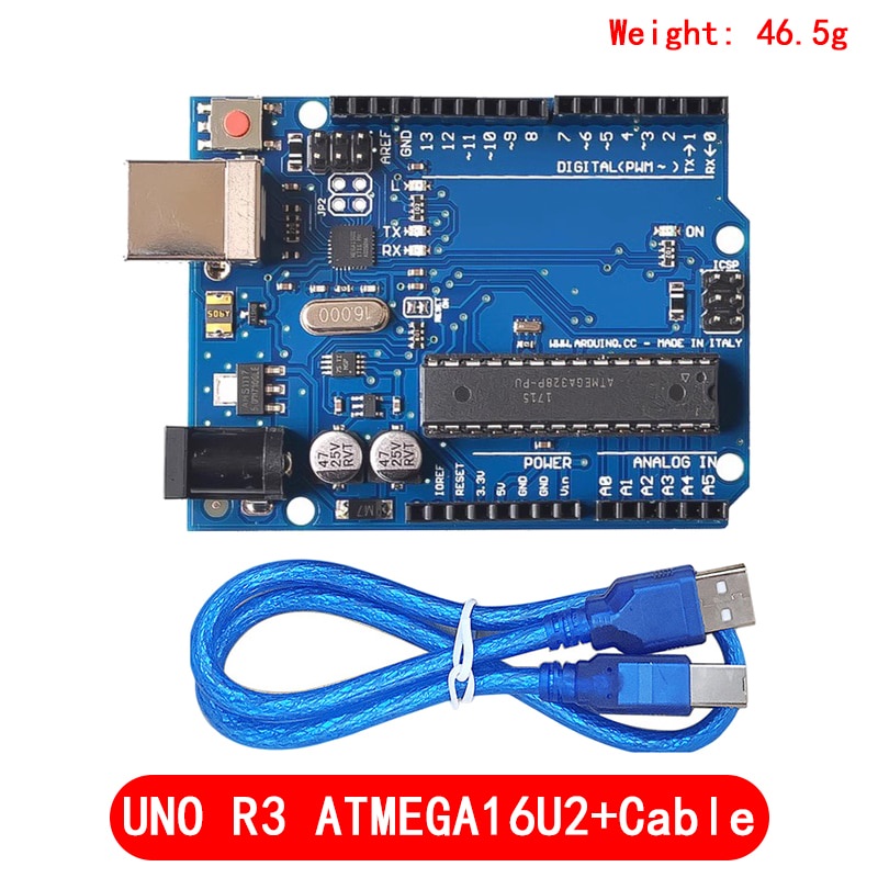 1conjunto UNO R3 Caixa Oficial ATMEGA16U2/MEGA328P Chip CH340G Para O ...