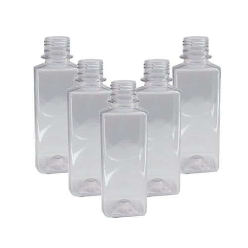 5 Unid Frasco Pet Quadrado 250ml 28/410 Cristal - (123) | Shopee Brasil