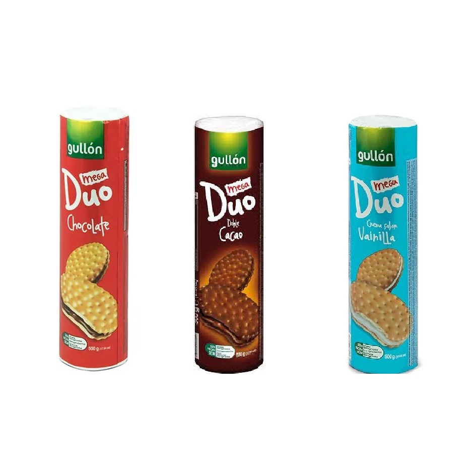 Kit 03 biscoitos mega gullon 500g cada- Importado espanha | Shopee Brasil