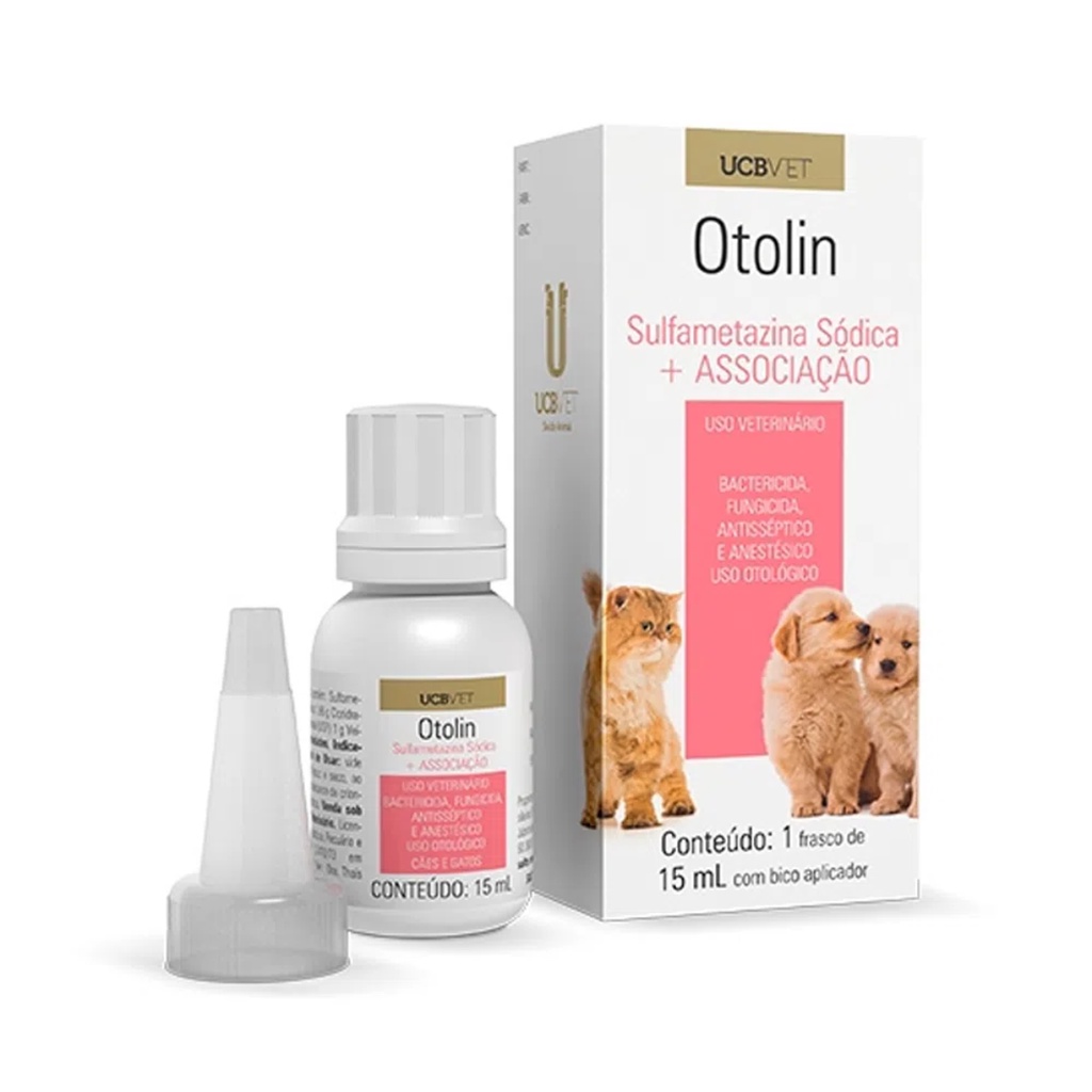 Otolin 15 Ml Otológica Infecção Otites Otorréias Cães Gatos UCB ...