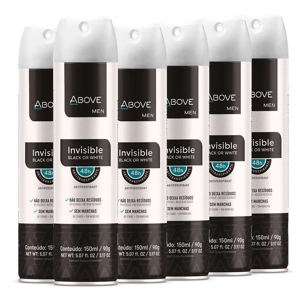 Above Desodorante Masculino Invisible Men (6und) | Shopee Brasil