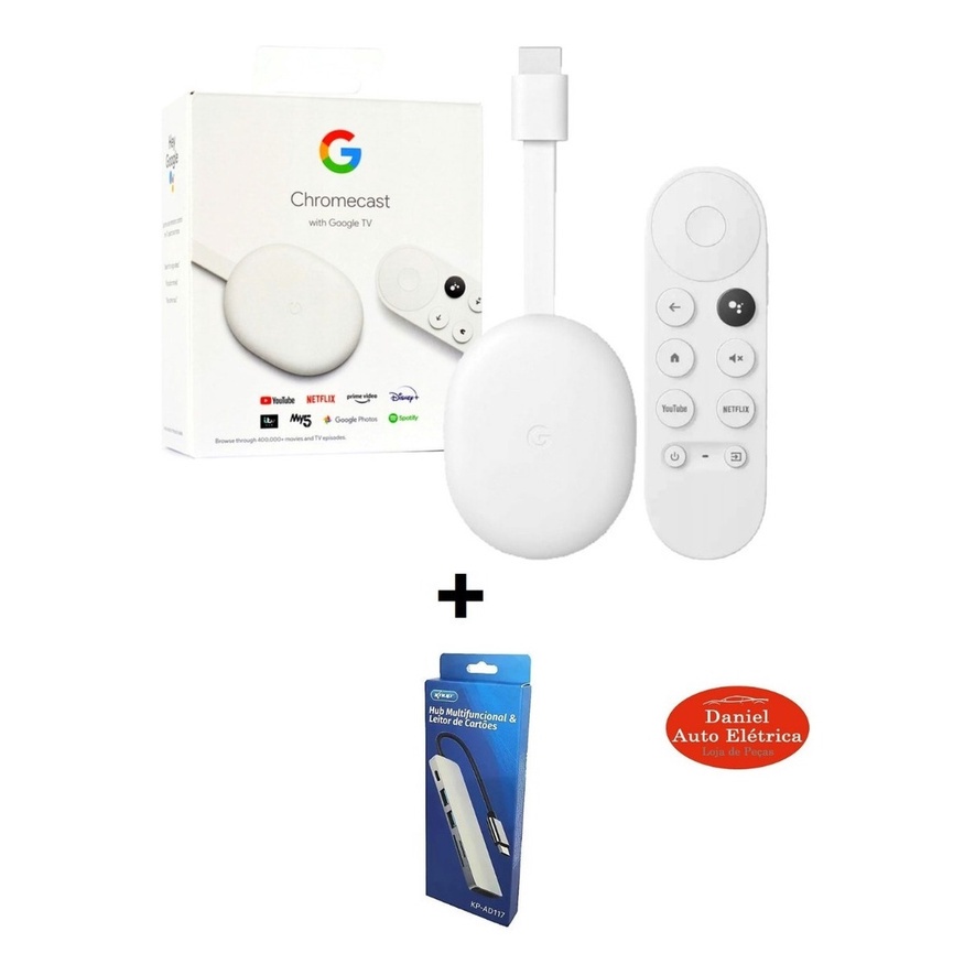 Chromecast Google Android Tv 4k Com Hub Usb-c Multifuncoes | Shopee Brasil