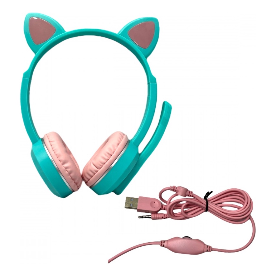 Fone Headset Gamer De Gatinho Ajustável Com Rgb | Shopee Brasil