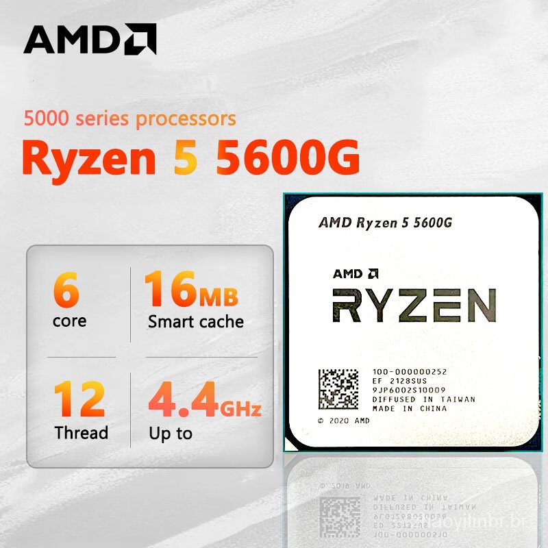 Processador AMD Ryzen 5 5600G - Ryzen 5 5000G-Series Cezanne (Zen 3) 6 ...