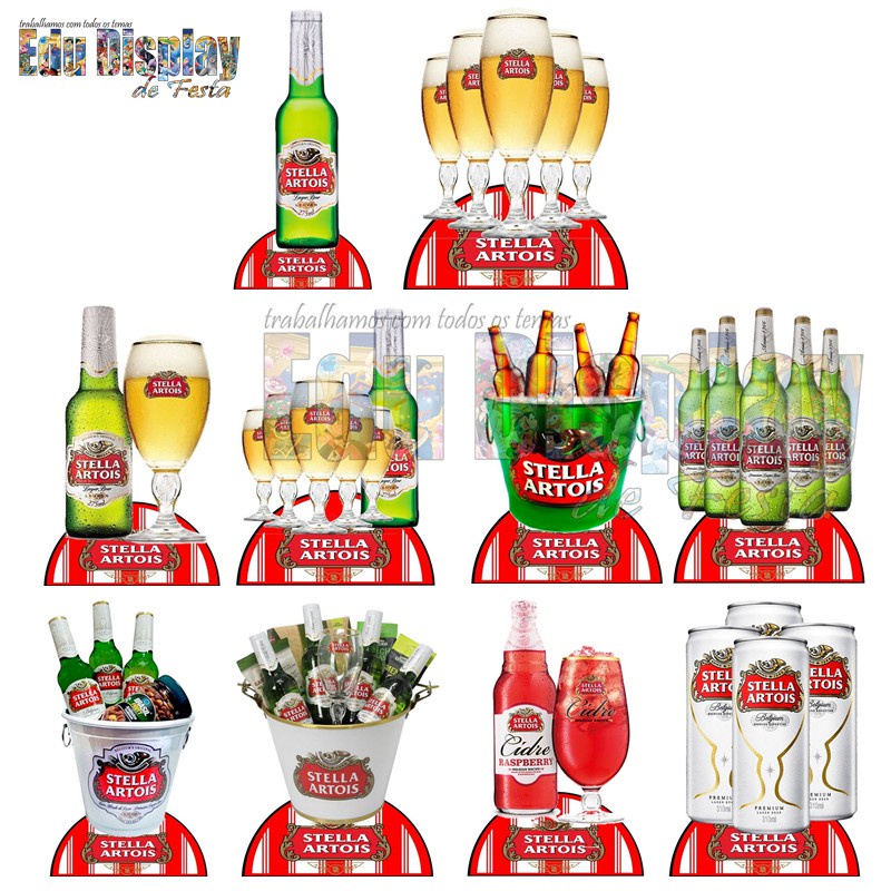 cerveja stella kit decoração de festa 10 display de 20cm | Shopee Brasil