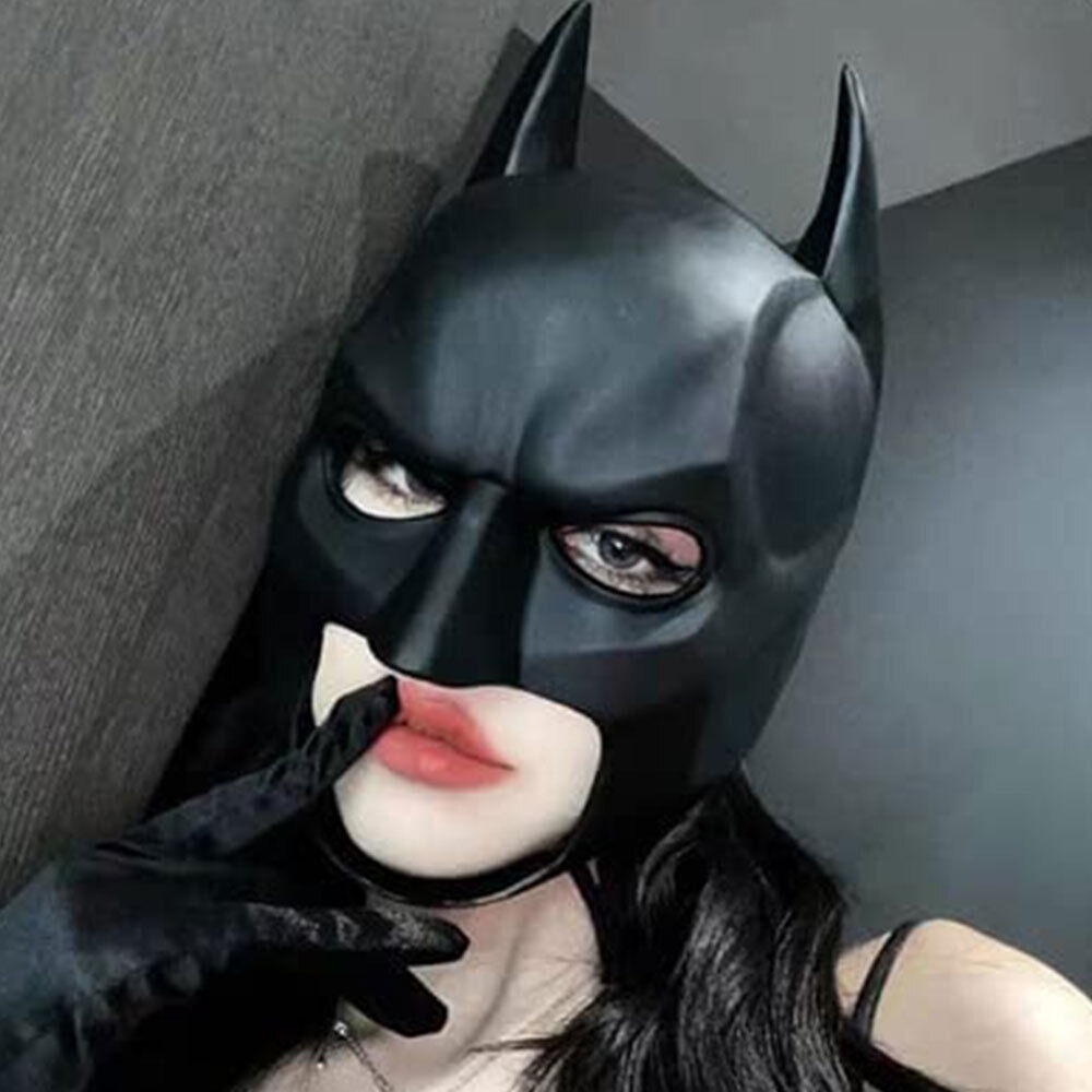 Batman Full Mask With Cowl The Dark Knight Rises Latex Helmet Adult ...