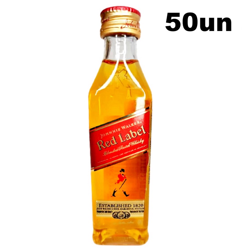 Combo 50 Mini Whisky Johnnie Walker Red Label 50ml | Shopee Brasil