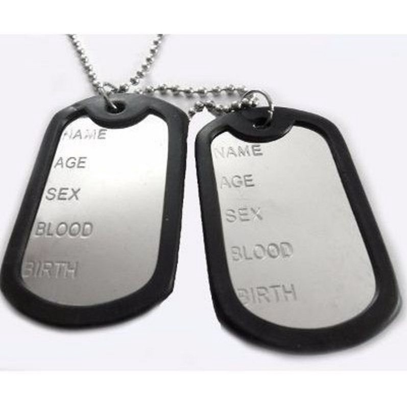 Corrente Placa Identificação Exército Dog Tag Aço Inox 316l - Lindo ...
