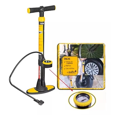 Bomba Encher Pneu Bicicleta Moto 60cm De Altura Profissional | Shopee ...