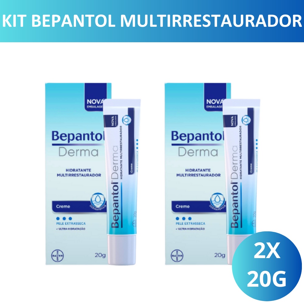 Kit com 2x Bepantol Derma Creme Hidratante Multirrestaurador - 20g ...