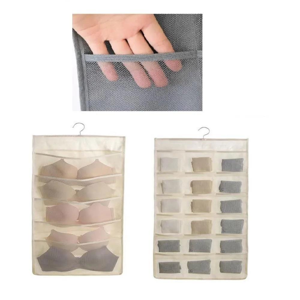 ORGANIZADOR CABIDE PORTA SUTIA CLOSET 20 BOLSOS DIVISORIAS JOIAS GUARDA ROUPA | Shopee Brasil