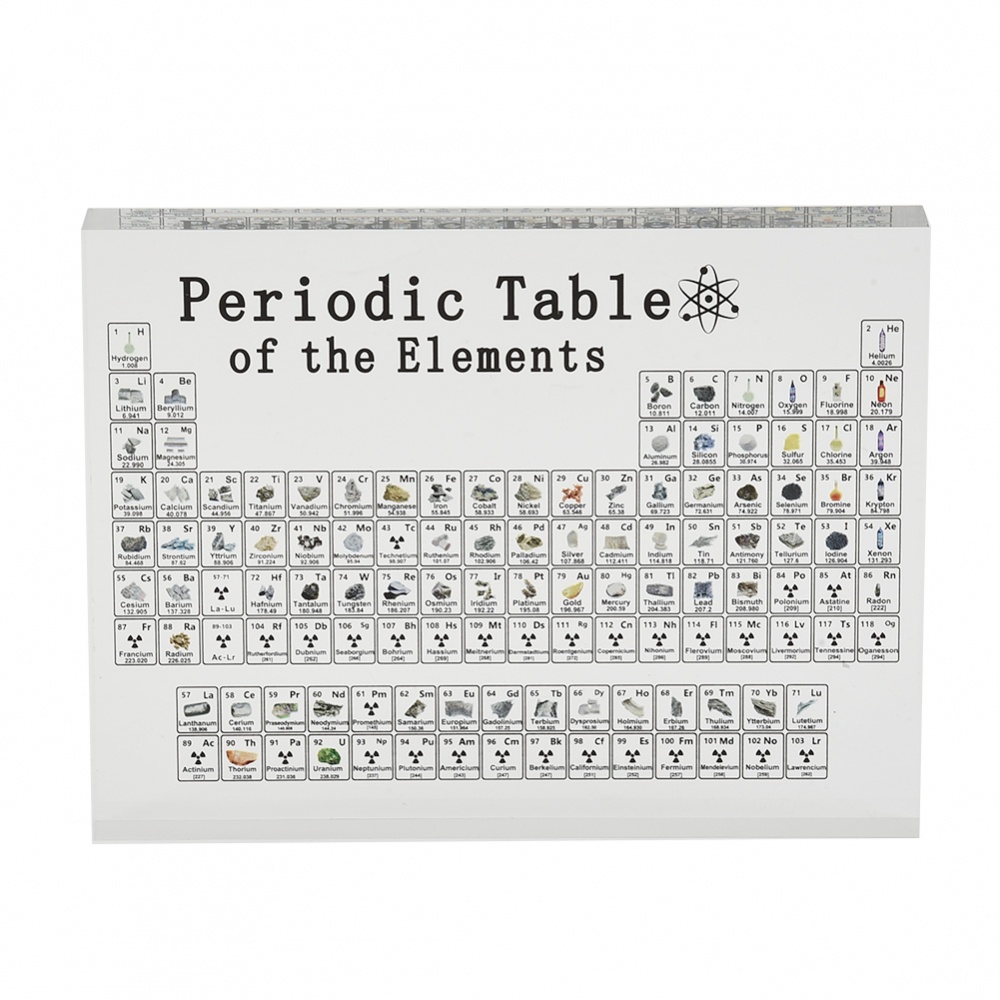 Tabela Periódica Acrílica Transparente Com Amostras De Elementos Reais ...