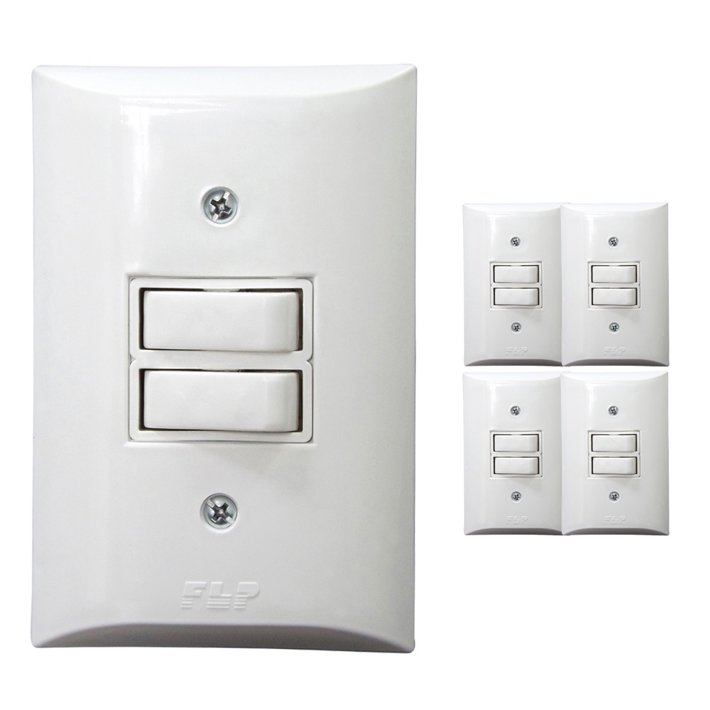 Kit 5 Interruptor Simples 2 Teclas 10A Com Placa Espelho Branco Bivolt ...