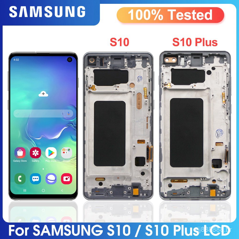 Tela De Toque Digital Samsung Galaxy S10 Plus G975F Lcd Com Moldura Para S10 G973F | Shopee Brasil