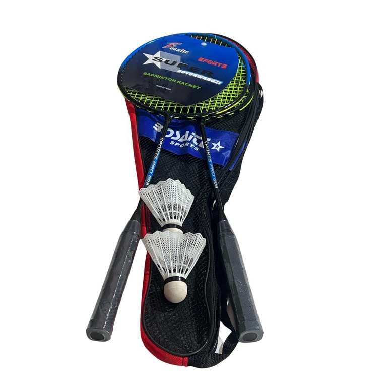 Kit Badminton Completo 2 Raquetes 2 Petecas Bolsa Raqueteira Bosaite ...