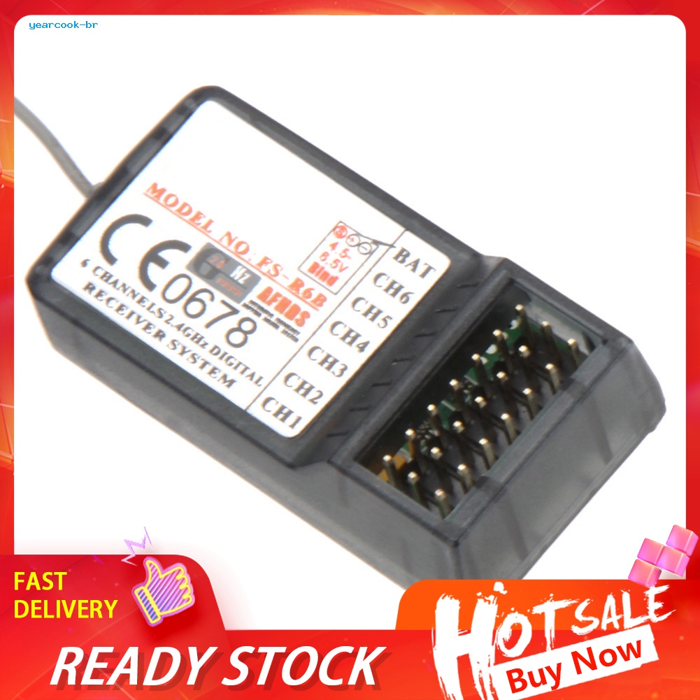 YA FS-R6B 2.4Ghz Receptor 6CH RC Para FlySky CT6B TH9B CT4B Controlador ...