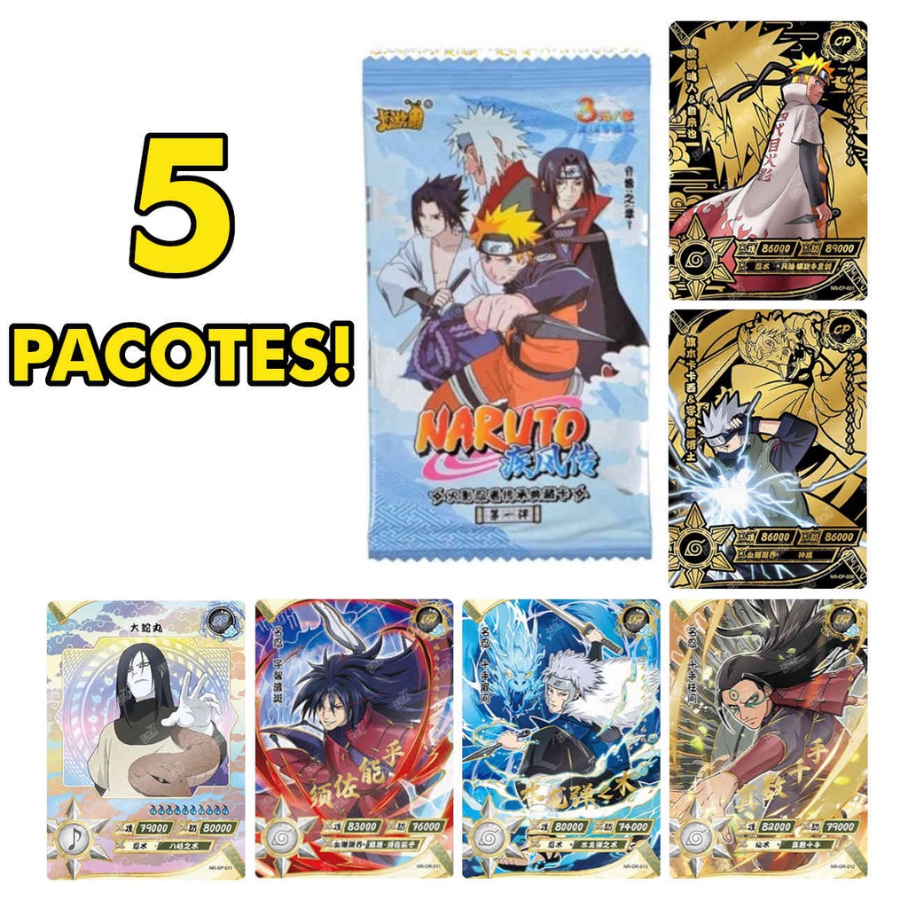 Cartas Naruto Oficiais da Kayou 5 Pacotes em Chinês (T2.5) | Shopee Brasil
