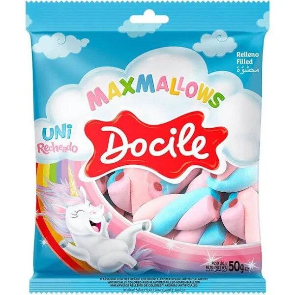 Marshmallow Maxmallows Recheado Twist 50g Docile | Shopee Brasil