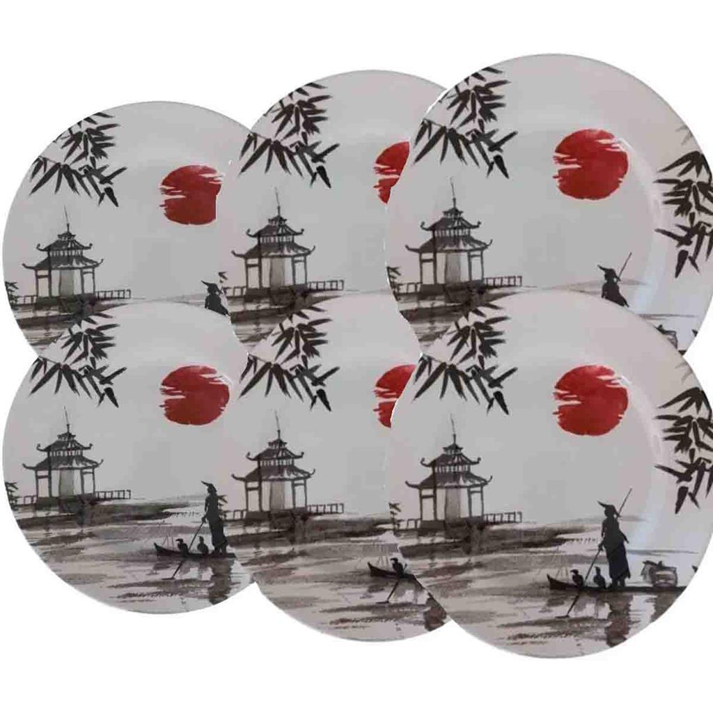 kit De Pratos japonese 6 Pecas 19,5cm 1a classific | Shopee Brasil