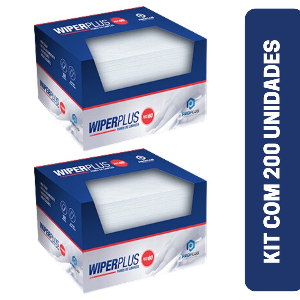 Pano Multiuso Wiper Plus 60 Talge 28x35cm 200 Unidades KIT DUAS CAIXAS ...