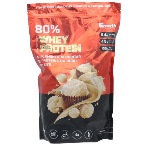 Whey Protein Concentrado Growth 1kg Proteina Sabor Beijinho Shopee Brasil