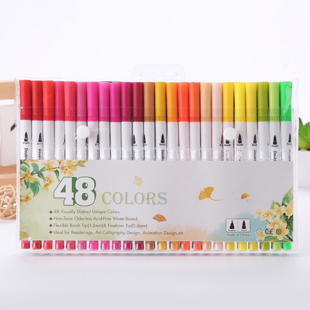 Caneta Para Lettering Dual Brush Pen Duas Pontas Kit 48 Cores | Shopee ...