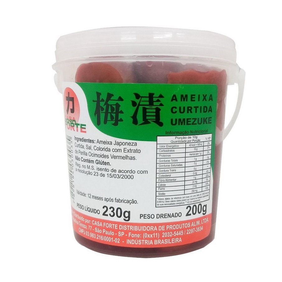 Ameixa Umezuke em Conserva Salgada Casa Forte 230g | Shopee Brasil