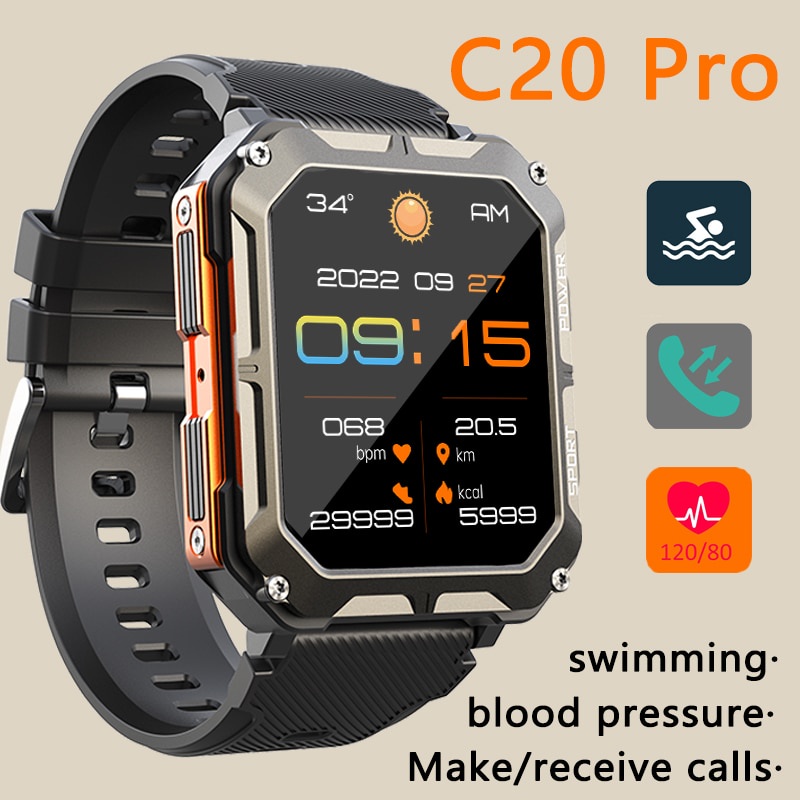C20 PRO Smartwatch Bluetooth Call Outdoor Sports fitness Tracker IP68 1 ...