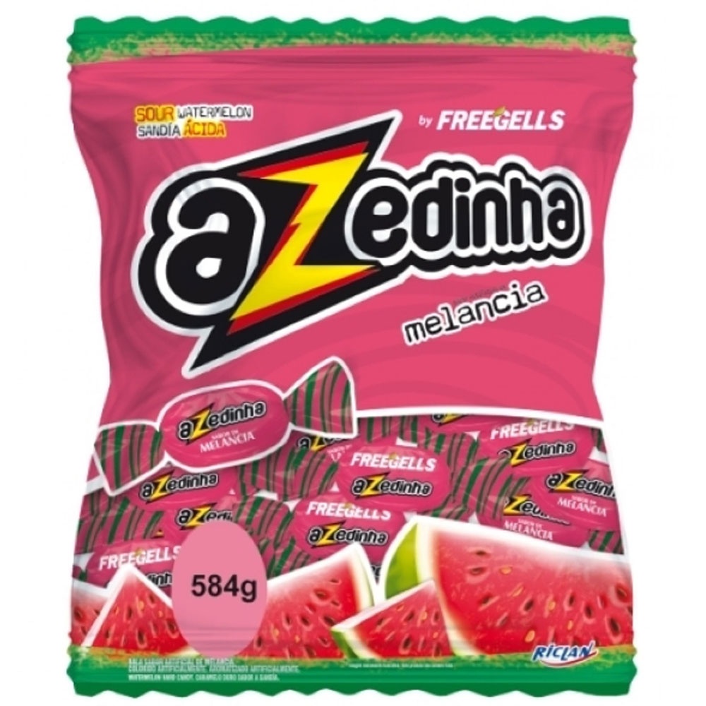 Bala Dura Azedinha Freegells Melancia 584g - Riclan | Shopee Brasil
