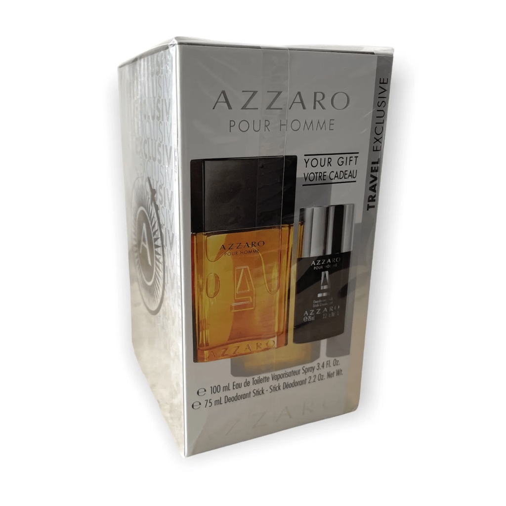 KIT AZZARO POUR HOMME MASCULINO EAU DE TOILETTE 100ML + DESODORANTE ...