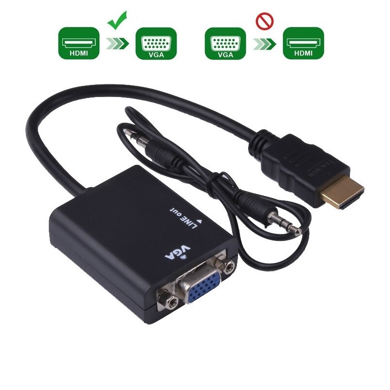 Cabo HDMI Para VGA Com Saida P2 de Audio Conversor P2 Inclus | Shopee ...