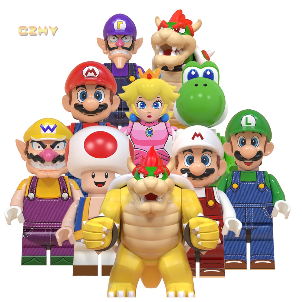 Super Kinopio Mario Wario Luigi Koopa Bloco De Construção De Brinquedos ...