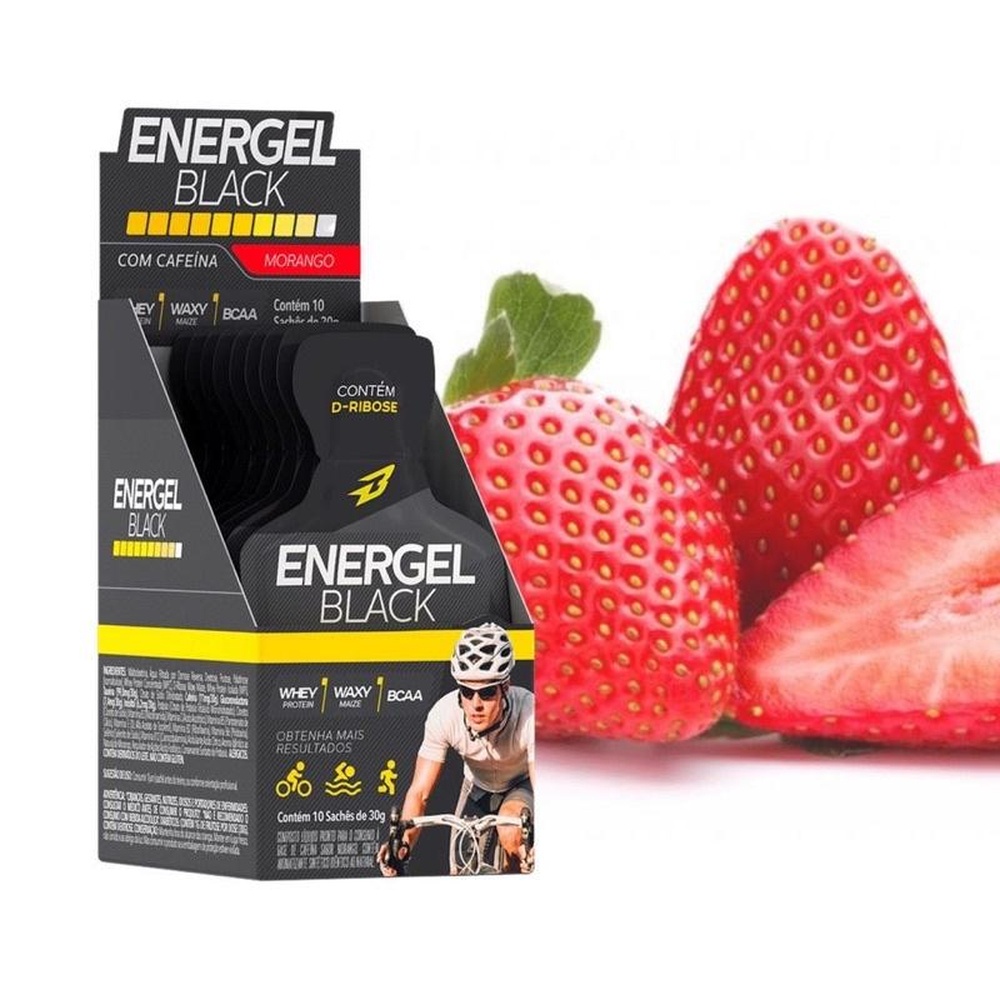 Gel Energel Black com Cafeína Sabor Morango Caixa 10 unidades Body ...
