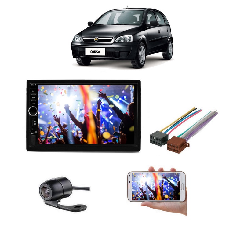 Mp5 Multimidia Moldura 2 Din Corsa Maxx Joy Hatch + Camera | Shopee Brasil