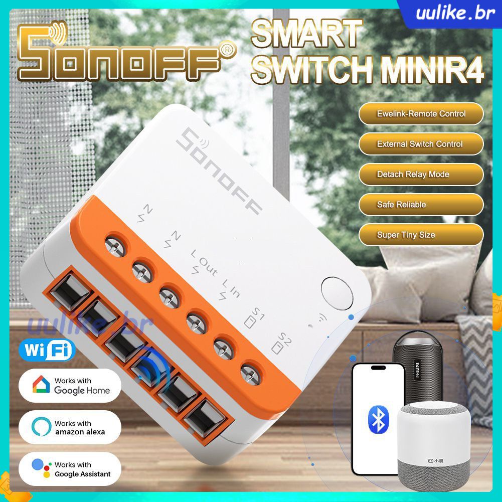 Sonoff Mini R4 Wifi Interruptor Inteligente Mini Módulo Extrema Wi-Fi Controle Remoto de Voz com ...