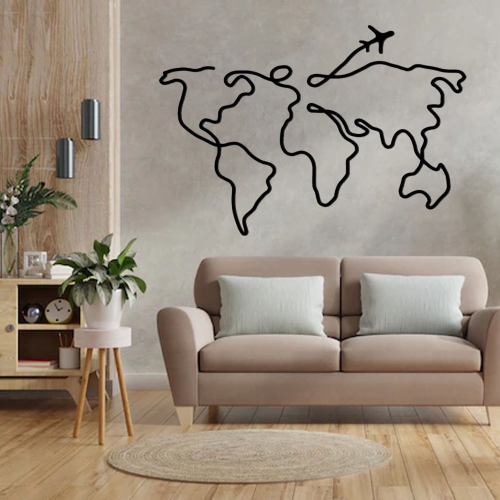 Quadro Painel Mapa Mundi Decorativo Para Parede em Mdf | Shopee Brasil