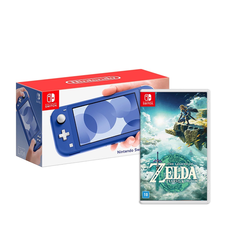 Console Nintendo Switch Lite Azul + Jogo The Legend of Zelda: Tears of ...