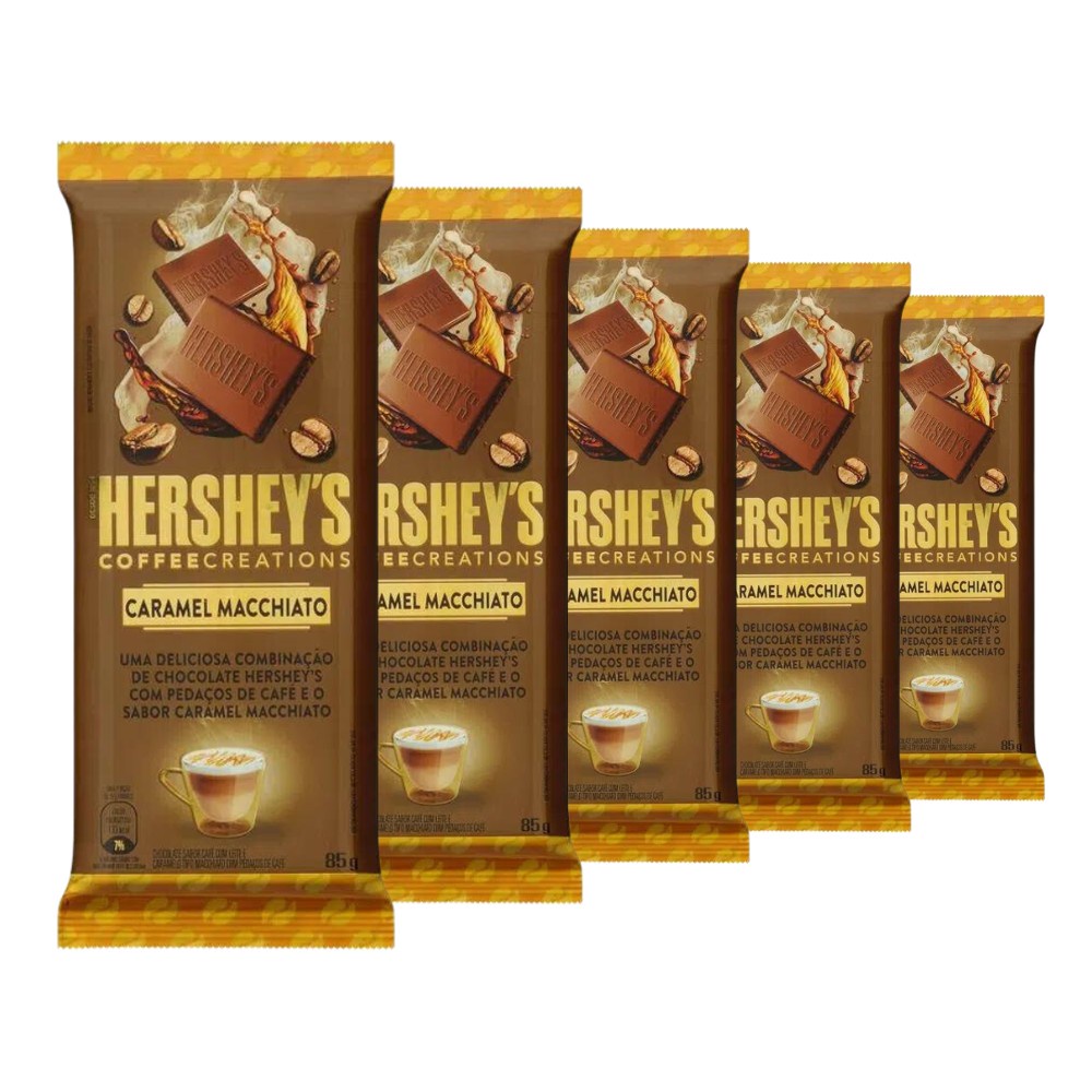 Chocolate Hersheys Cafe, Caramel Macchiato, 5 Barras 85g | Shopee Brasil