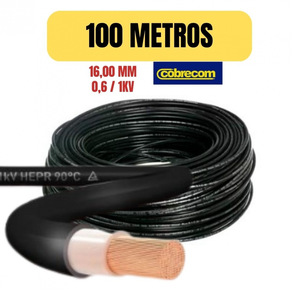 CABO FLEXIVEL NAX 0,6/1KV 16MM PRETO 100 METRO COBRECOM IMETRO | Shopee Brasil