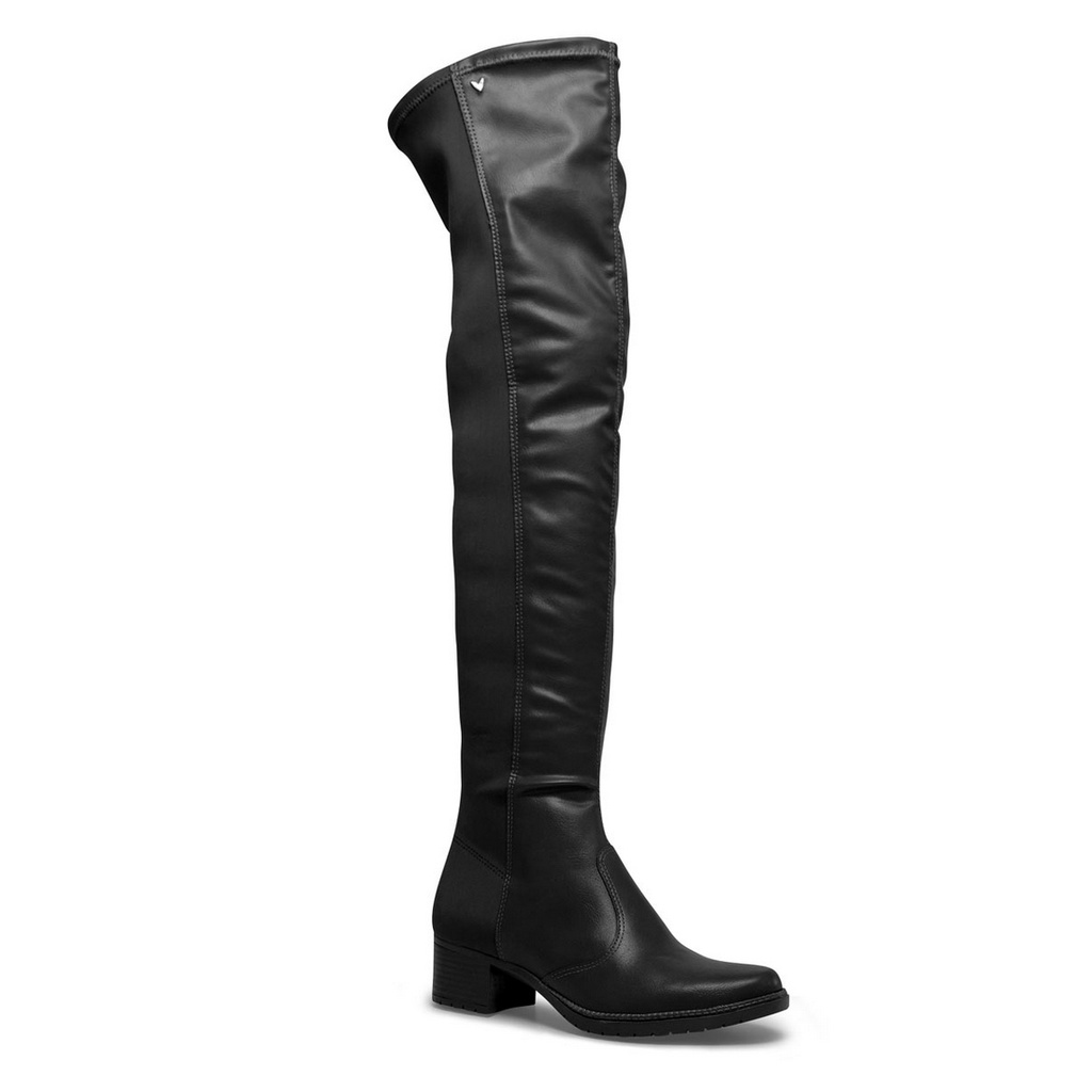 Bota Over Cano Alto Sem Salto Mulher Mississipi Preta Q8543 | Shopee Brasil