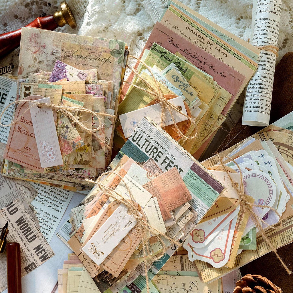 100 Pcs retro Estilo Folha De Carta Material Papel De Lixo Planeador De ...