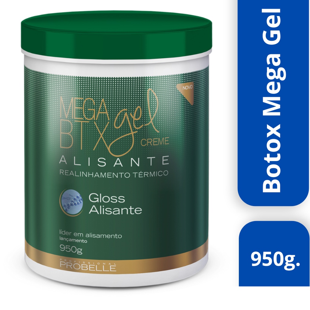 BTX Mega Gel Alisante Realinhamento Térmico - Probelle 950g. | Shopee ...