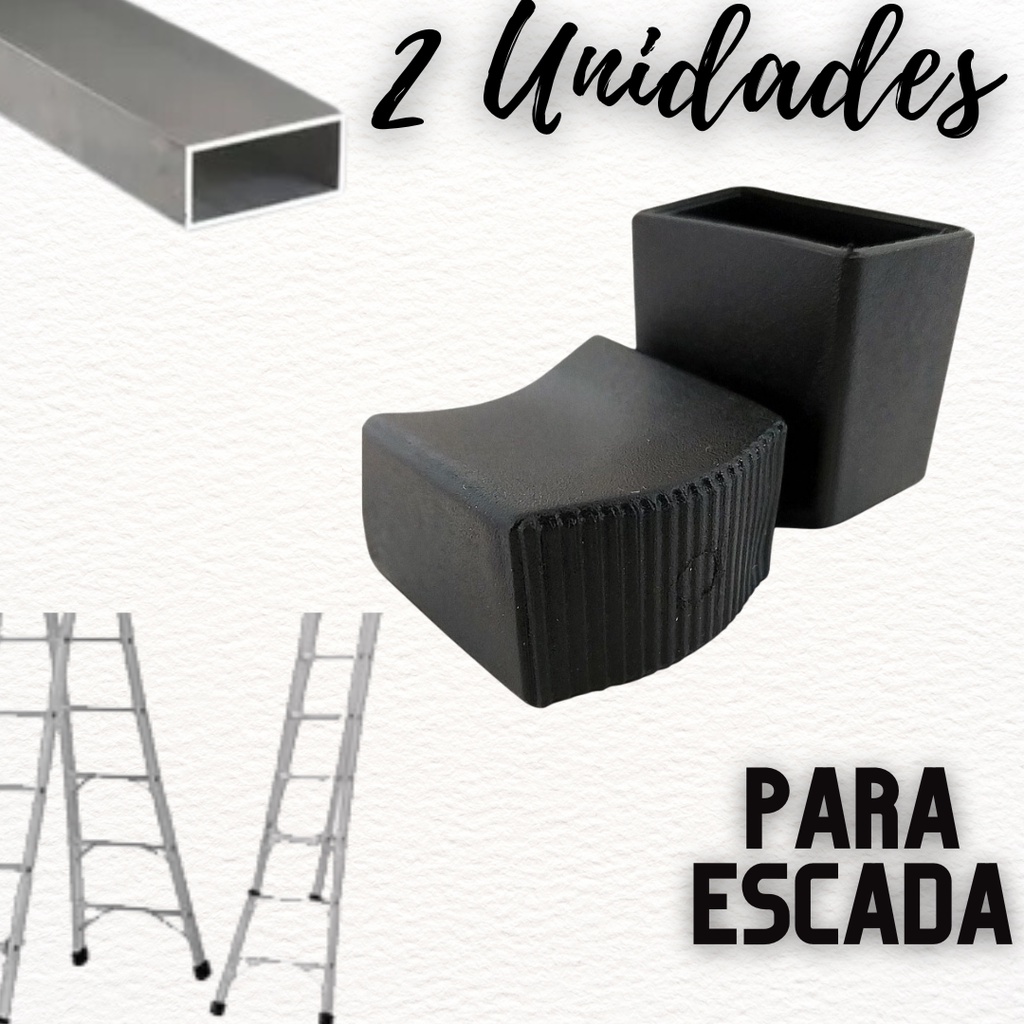 kit 2 unidades ponteiras Sapata Externa de Borracha pvc Para Escada ...