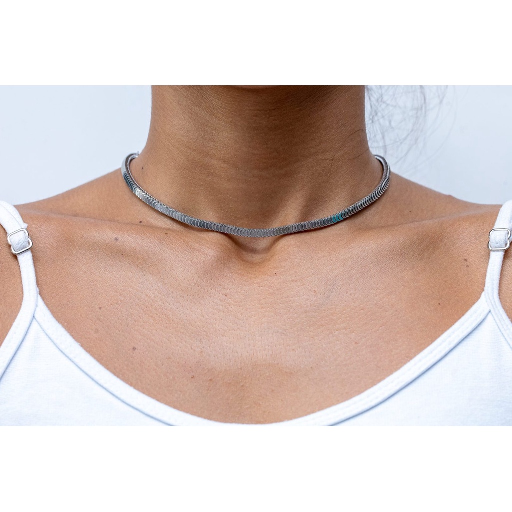 Colar Feminino Chocker Cobra aço inox 316L | Shopee Brasil