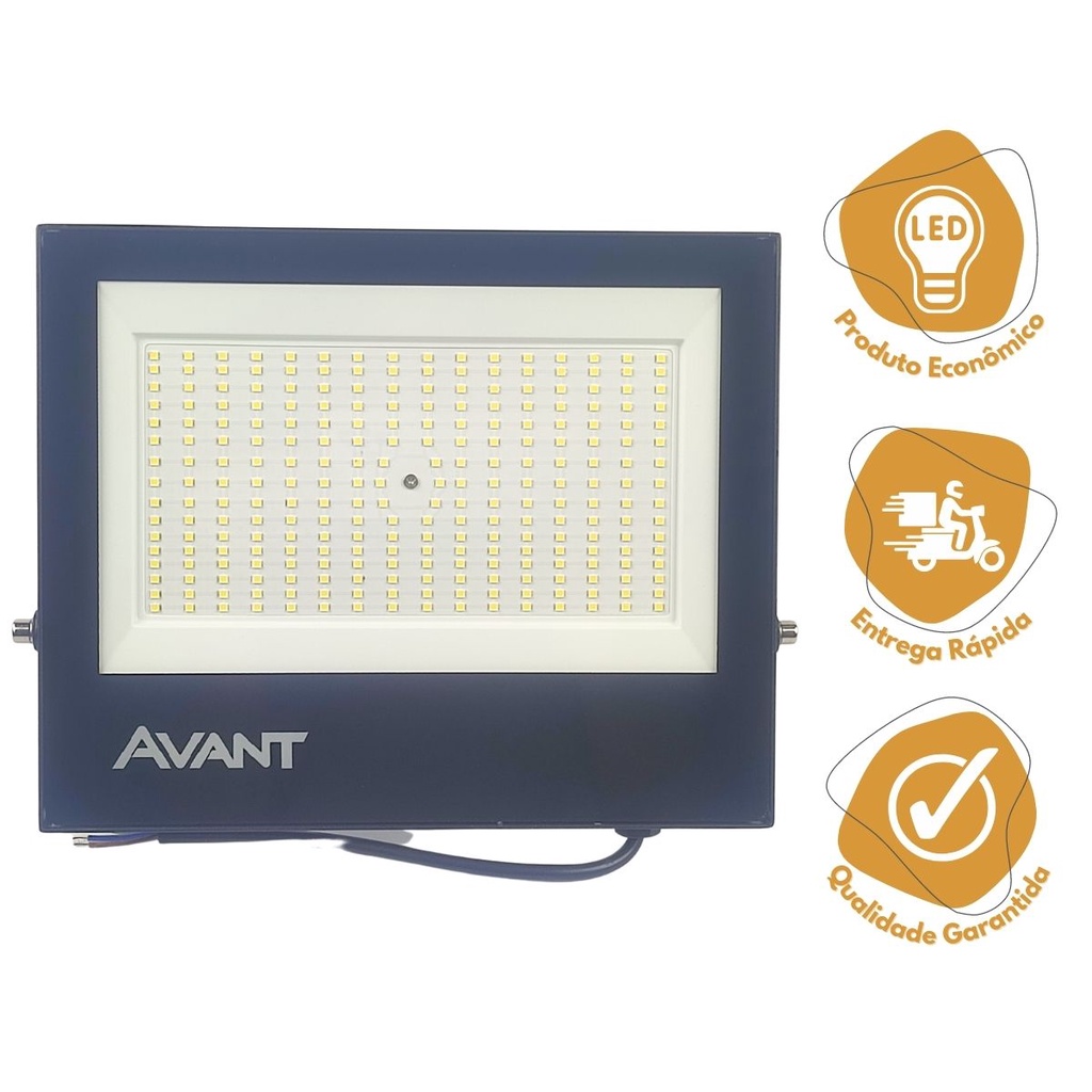 REFLETOR LED SLIM 200W 6500K FRIA BIVOLT AVANT | Shopee Brasil