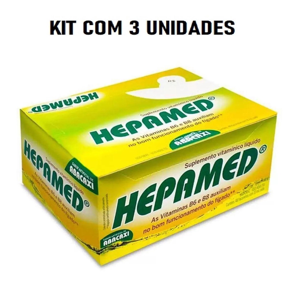 Kit Hepamed Cimed Sabor Abacaxi 3 Un De 48 Flaconetes Cada | Shopee Brasil